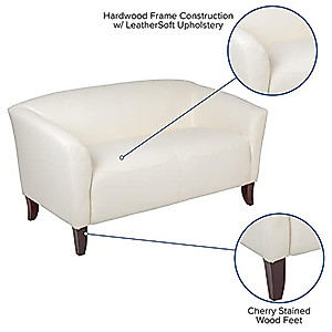 Flash Furniture HERCULES Imperial Series Ivory LeatherSoft Loveseat