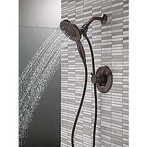 Delta Faucet Linden 17 Series Dual-Function Shower Faucet, Shower Trim Kit with 4-Spray In2ition 2-in-1 Dual Hand Held Shower Head with Hose, Venetian Bronze T17294-RB-I (Valve Not Included)