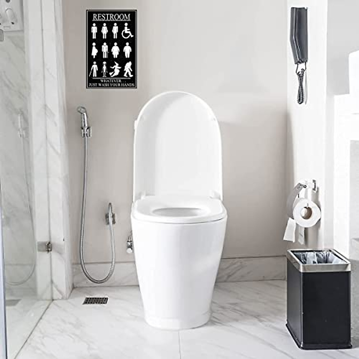 Funny Restroom Sign Whatever Just Wash Your Hands Style Funny Metal Door Sign Restroom Bathroom Door Sign For Toilet Home Hotel Wall Decor 8 X12 Inch