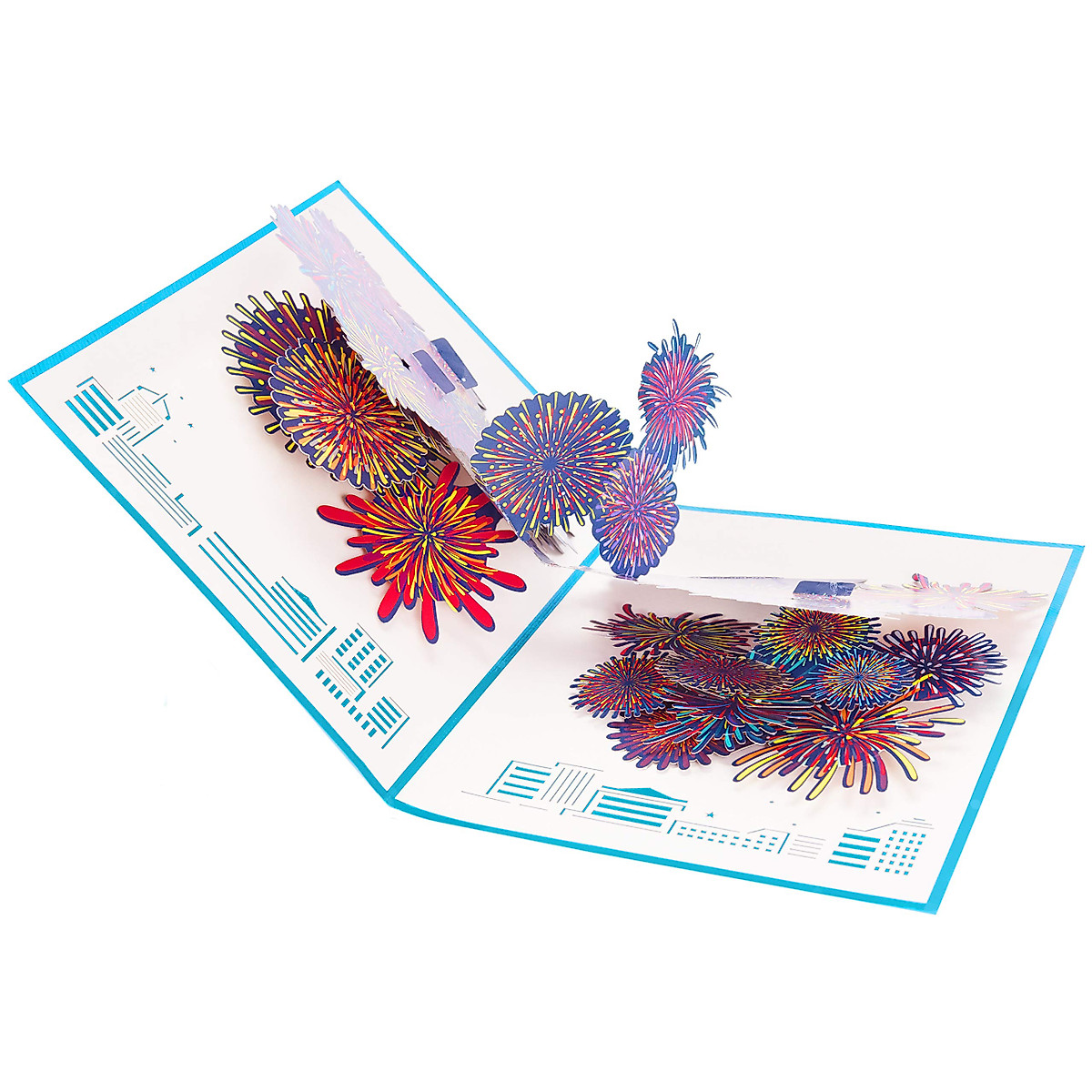 PopLife Fireworks 3D Pop Up New Years Card - NYE Popup, Happy Birthday, Independence Day Fourth of July, Congratulations Card - Fold Flat for Mailing - for Son, for Daughter, for Friend, for Co-worker
