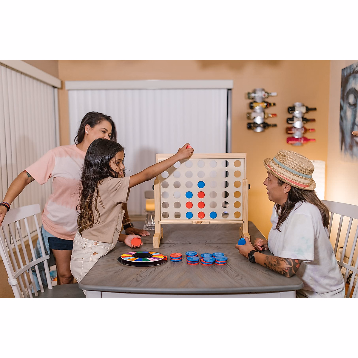 AZDVZD 8 Inch Table Spinning Wheel,Double-Sided 8/16 Slot Color Prize Wheel,Dry Erase Spin Wheel for Fortune Spinning Game,Trade Show, Holiday Activities,Party Pub,Home Education