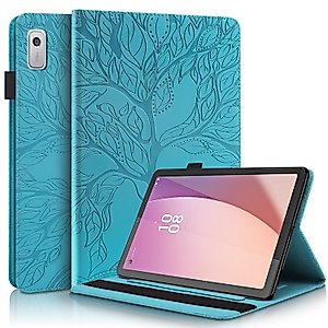 TIPOYOROO Case for Lenovo Tab M9 9.0 inch (TB-310FU, 2023 Released)，Slim Folding case Lightweight PU Leather Cover Flip Stand Shell with Card Holder for Lenovo Tab M9 9" 2023 Android Tablet-Turquoise