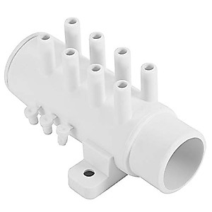 Yosoo Plumbing Manifold Water Separator, Spa Hot Spring Tub PVC Water Pipe 8 Port Plumbing Manifold for Bathtub