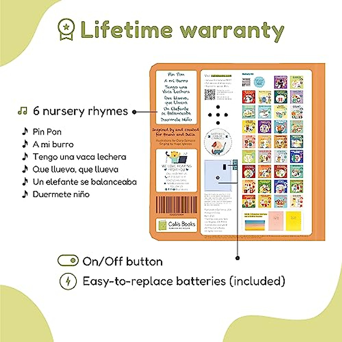 Cali's Books Spanish Nursery Rhymes 1: Bilingual Children's Book Spanish with English Translation, Learn Spanish for Kids, Spanish Books for Toddlers 1-3 - 6 Canciones Infantiles en Español