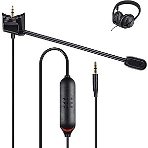 XBERSTAR Microphone Cable Compatible with Bose QuietComfort 45(QC45) Headphones with Volume Control & Mute Switch for PC, Laptop, PS4 PS5 Xbox One Controller (Black)