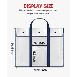 Gamenote 2 Pack Large Poster Storage Bag (31.5"×25.5") Bulletin Board Holder Art Portfolio Container for Teachers Classroom Organization