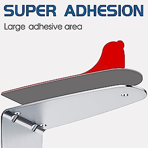 GIFZES Under Cabinet Paper Towel Holder for Kitchen,Stainless Steel Paper Towel Holders Wall Mount,9.9In Self Adhesive Drilling Paper Towel Rolls Kitchen Bathroom Door Rustproof Rack Silver