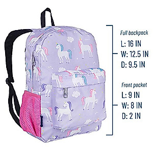 Wildkin Kids 16 Inch Backpack and Umbrella Bundle for On-The-Go Comfort (Unicorn)