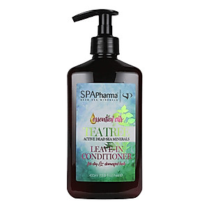 SPApharma Leave In Conditioner enriched with Tea Tree Essential Oil & Dead Sea Minerals for Dry & Damaged Hair 13.5 fl. Oz.