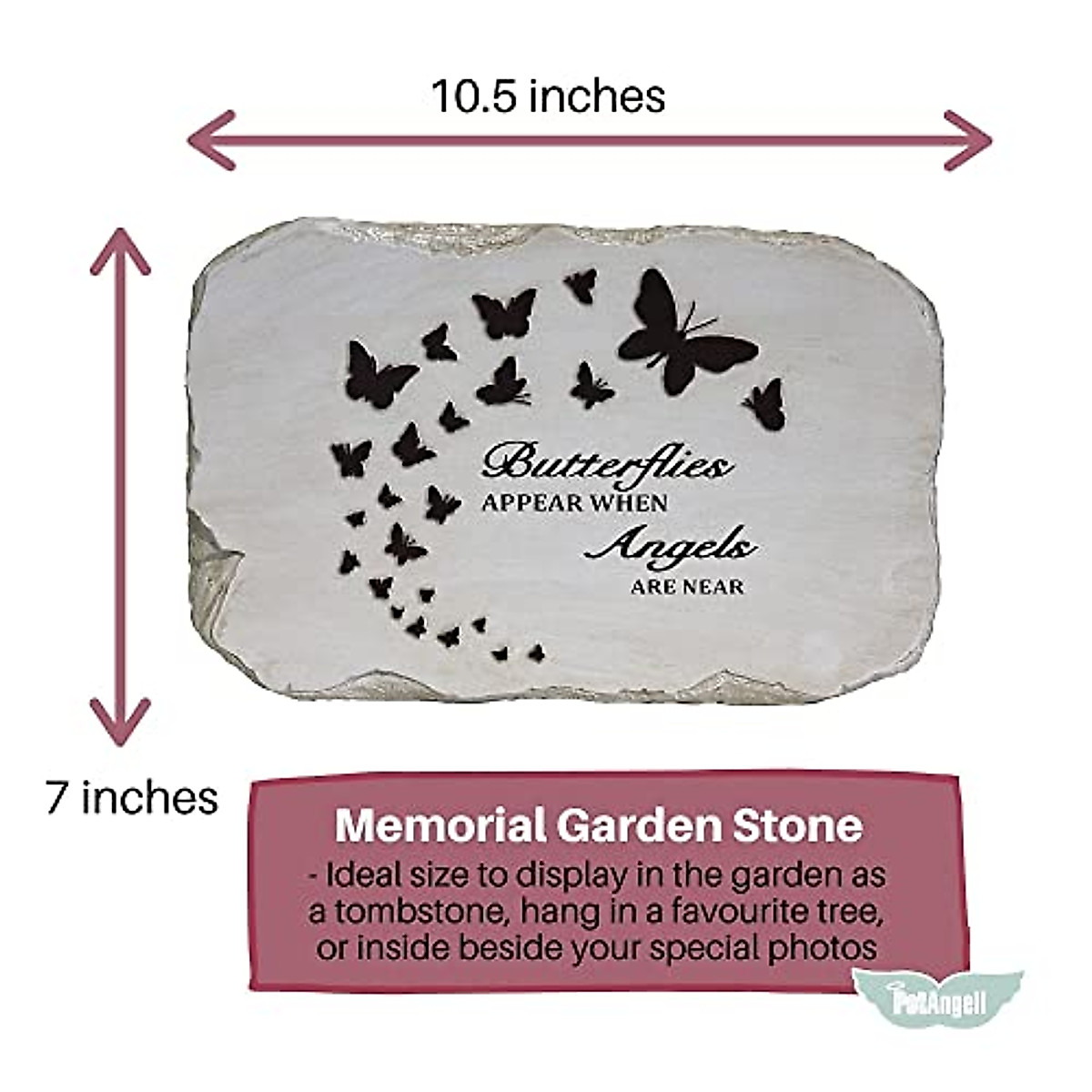 Memorial Stones for Loved Ones, Memorial Plaque for Outdoors, Memorial Garden Stones in Memory of Loved Ones, Pet Memorial Stone, Garden Remembrance Stones - 10.5 x 7 x 0.5 inches, Waterproof Resin