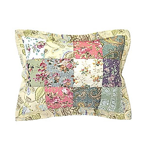 Greenland Home Fashions Blooming Prairie Standard Sham-Multi, 20x26-inch, Multicolor