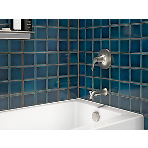 KOHLER TS27391-4G-CP Simplice Rite-Temp Bath and Shower Trim Set with Single-Function Showerhead 1.75 GPM, Diverter Bath Spout, Wall-Mount Shower Head and Bath Faucet, Polished Chrome