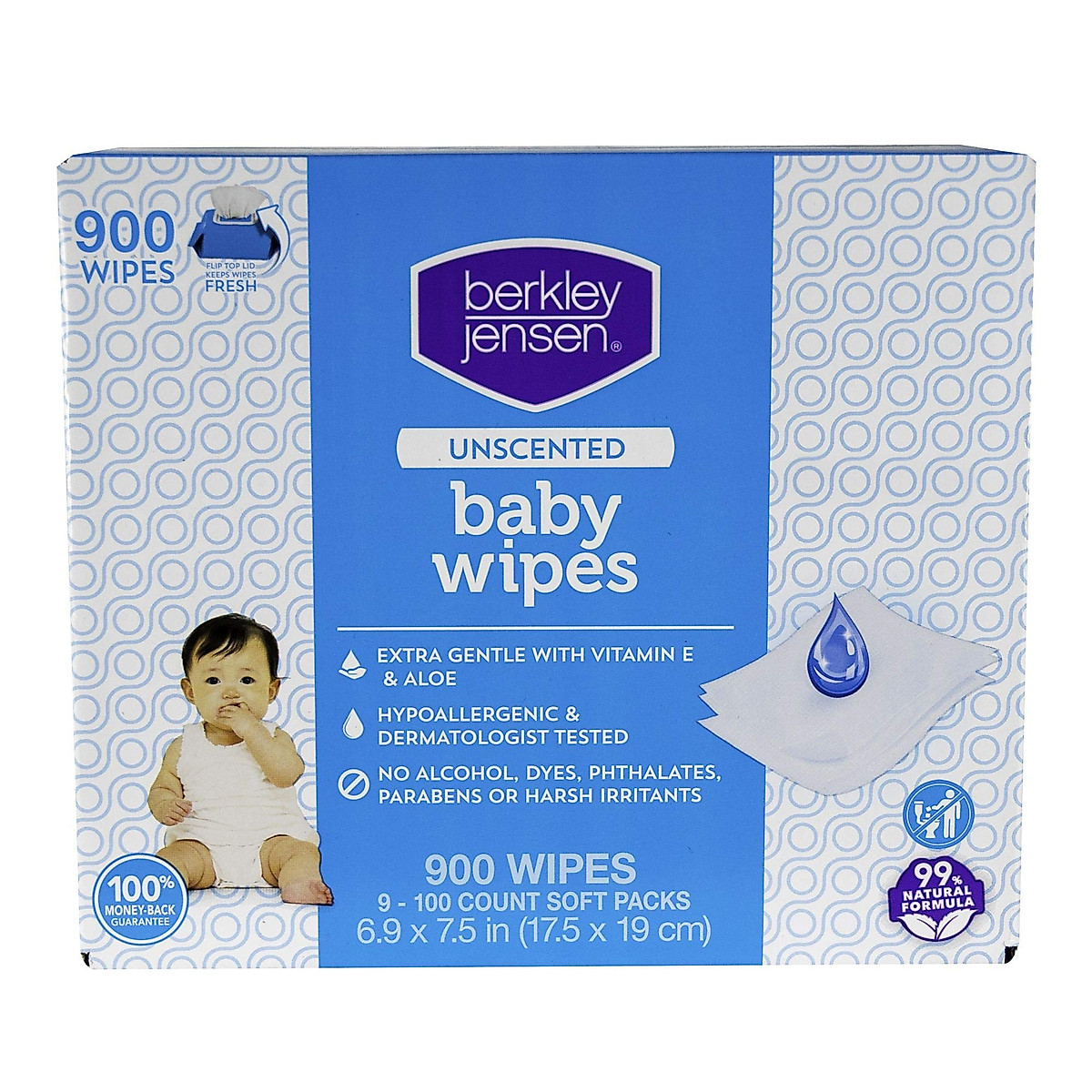Berkley Jensen Unscented Baby Wipes, 9 pk./100 ct.