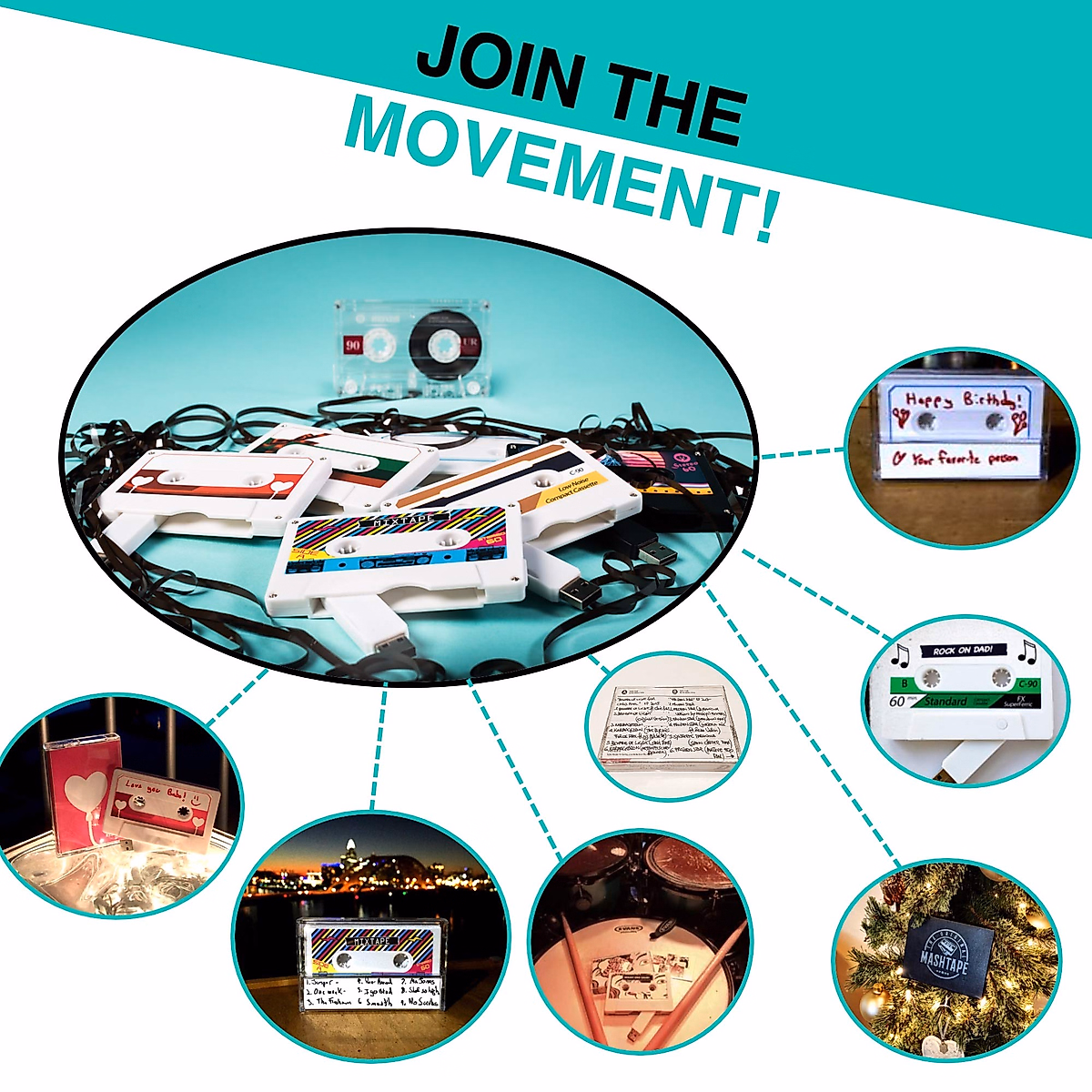 THE ORIGINAL MASHTAPE – Classic Retro Digital Cassette Throwback Design 4GB. Cassette Tape Shaped USB Flash Drive, Thumb Drive, Jump Drive for Awesome Mixtape