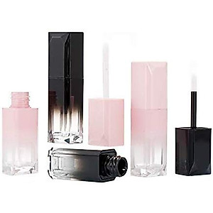 Healthcom 10Pcs 5ml Gradient Pink Empty Lip Gloss Tubes Plastic Mini Refillable Lip Balm Lipstick Bottle Lip Glaze Tube with Wand Travel Pipe Vials DIY Beauty Makeup Cosmetic Container Jar Pot Lip Oil