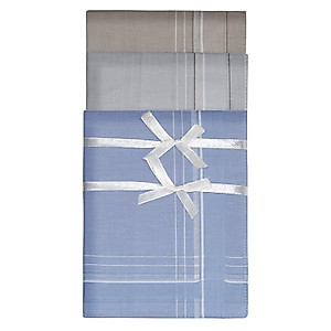 Zenssia Men's Soft Cotton Handkerchiefs Assorted Color with Stripe 6 Piece Gift Set Pattern 2