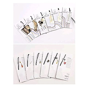 6 Pcs Musical Instrument Bookmark Metal Plated Creative Bookmark Literary Music Bookmark with Lanyard for Opening Ceremony Birthday Celebration Gift