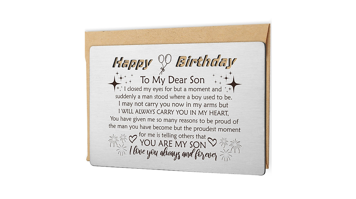 YODOCAMP Metal Birthday Card for Son - Perfect Gift
