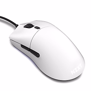 NZXT Lift 1 Symm, Lightweight Symmetrical Wired USB Gaming Mouse, Lightweight 67g Design, 1K Polling Rate, Omron Mechanical Switches, 16K DPI Optical Sensor, White