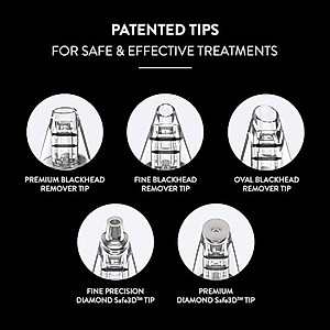 Microderm GLO GEM Diamond Microdermabrasion and Suction Tool - Blackhead Remover Pore Vacuum Advanced Facial Treatment Machine - Anti Aging Wrinkle Care for Collagen Production & Acne Scars (Purple)