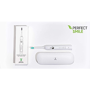 The E-Brush from Perfect Smile Co. | Long-Lasting 28-Day Battery Life - Pressure Sensitivity Monitor - 2-Minute Brush Timer | Ultra-Quiet, Powerful Motor Won't Wake Your Family
