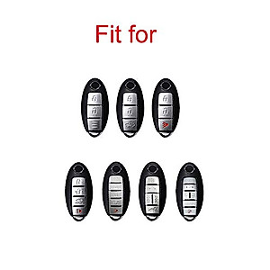 Royalfox(TM) 3 4 5 6 Buttons 3D Bling keyless Entry Remote Smart Key Fob case Cover for Nissan Murano Pathfinder Titan Maxima Sylphy Lannia Livina NV200 Tiida Teana Qashqai Sunny (Pink)