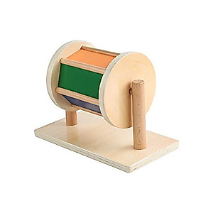 Adena Montessori Full-Size Spinning Drum Montessori Toys for Infant 6-12 Months 1 Year Old Babies Toddlers (Typical)