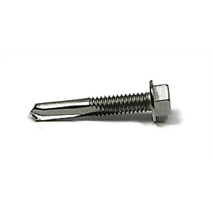 #12 TEK 5 Hex Washer Head Stainless Steel Self Drilling Screws #12-24 x 1-1/4 inch Qty 250