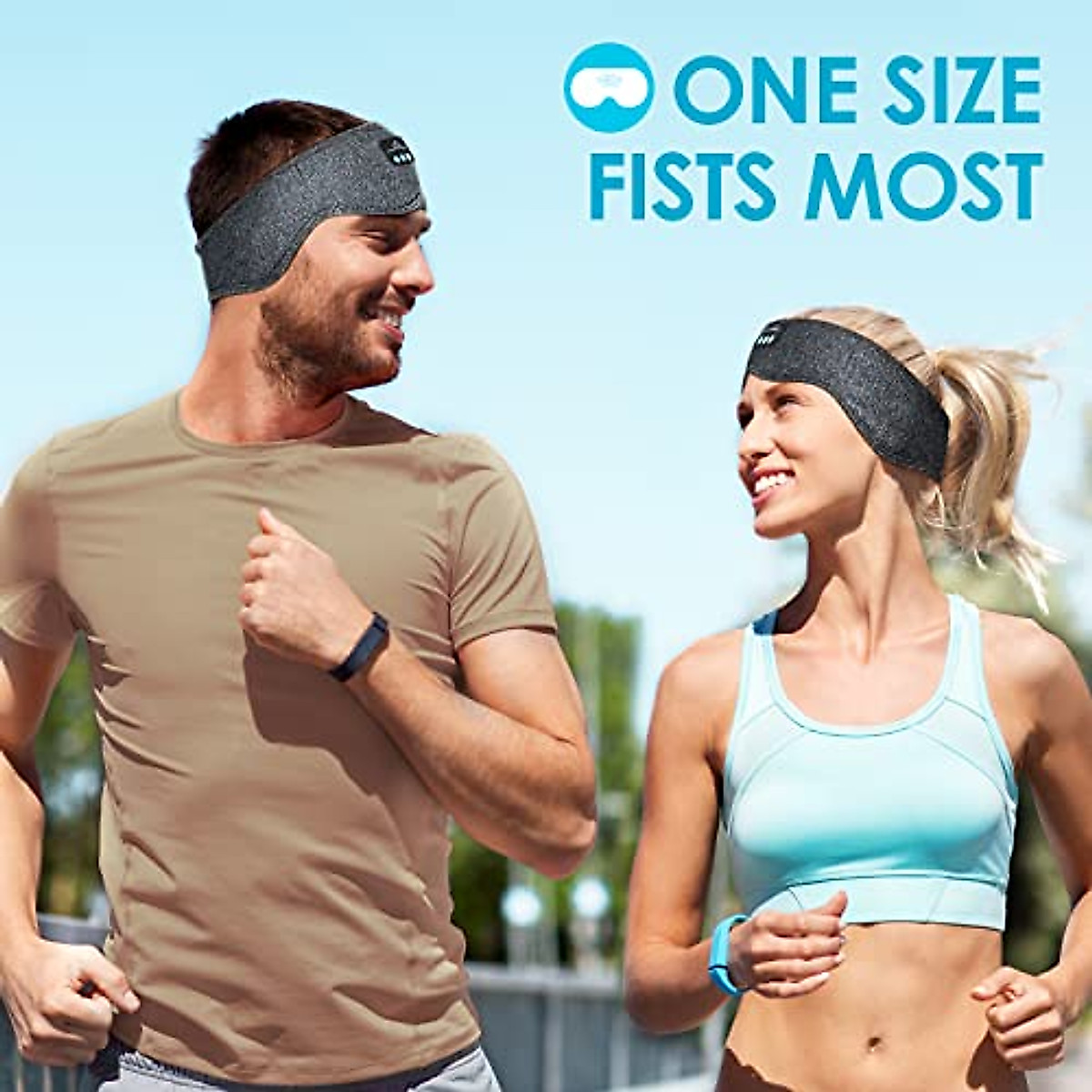 Sleep Headphones Bluetooth Sleeping Headband - Comfy Sleeping Headphones for Side Sleeper Elastic Music Sleep Band Earbuds Cozy ASMR Wireless Eye Mask Cool Gadgets Electronic Tech Gifts for Men Women