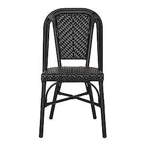 Safavieh PAT4013A-SET2 Outdoor Collection Daria Black Stacking Side Chair