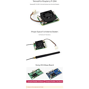Dedicated 3007 Cooling Fan 12V for Raspberry Pi Compute Module 4 CM4 (NOT Include), PWM Speed Adjustment, Low Noise, with Thermal Tapes