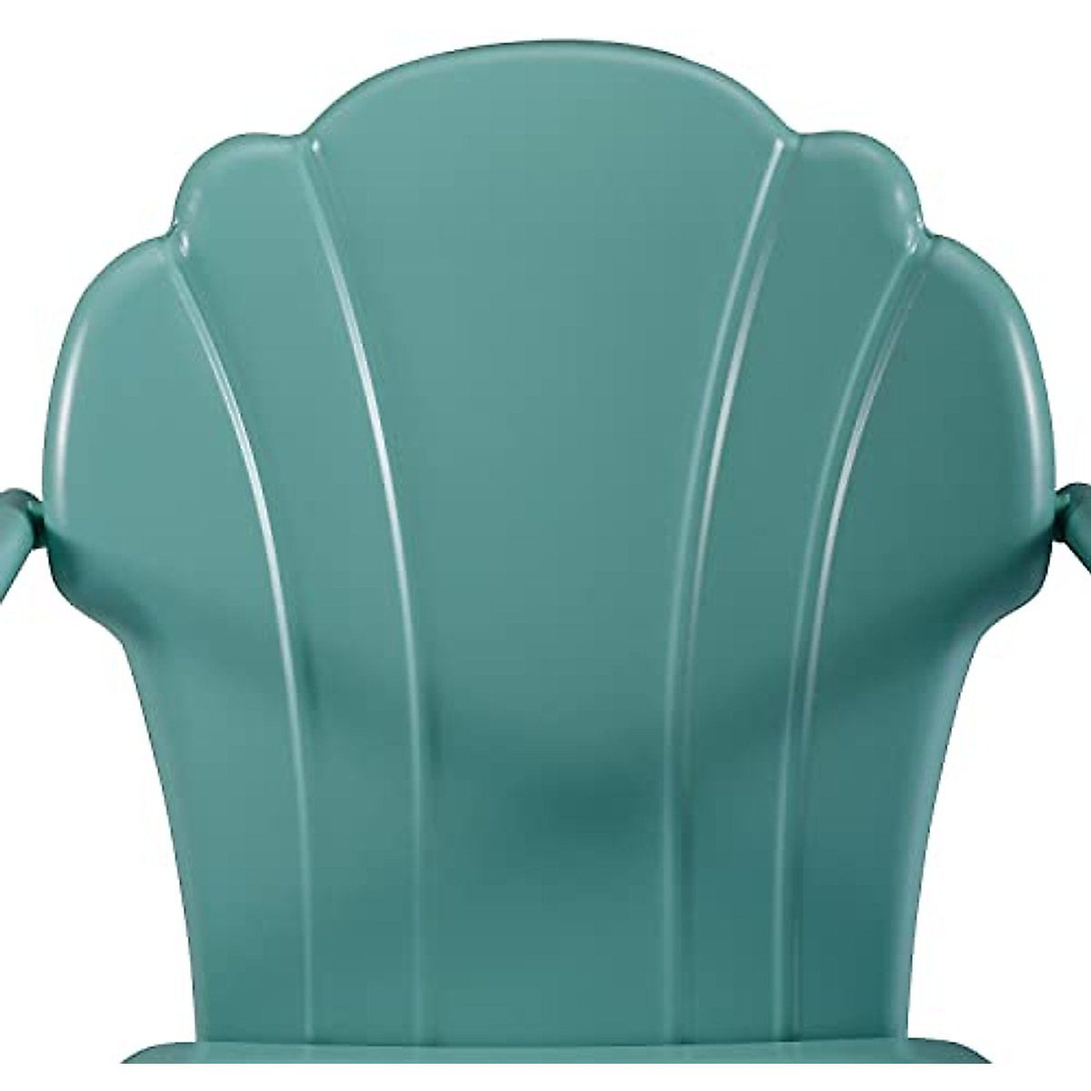 Crosley Furniture Tulip 5-Piece Outdoor Dining Set for 4, Retro Metal Round Patio Table and Chairs for Deck, Pastel Blue Satin