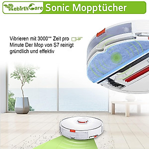 Rebirthcare Wipes Replacement Mop for S7 Vacuum Cleaner S7 Plus S7 MaxV S7 MaxV Plus S7 MaxV Ultra S7 Pro Ultra T7 T7 Plus T7S T7SPlus Reusable Hard Floor Cloth Expert Wet Microfiber Soft Pad, 5 Pack