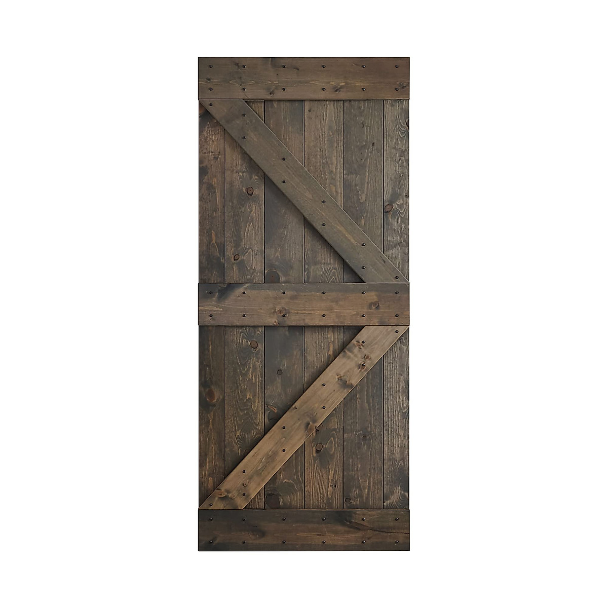 Coast Sequoia 24in/30in/36in/38in/42inX84in K Series DIY Solid Interior Knotty Wood Painted Barn Door Without Hardware Kit (Aged Barrel, 36 in x 84 in)
