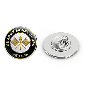 U.S. Army Veteran Signal Corps Metal 0.75" Lapel Hat Pin Tie Tack Pinback