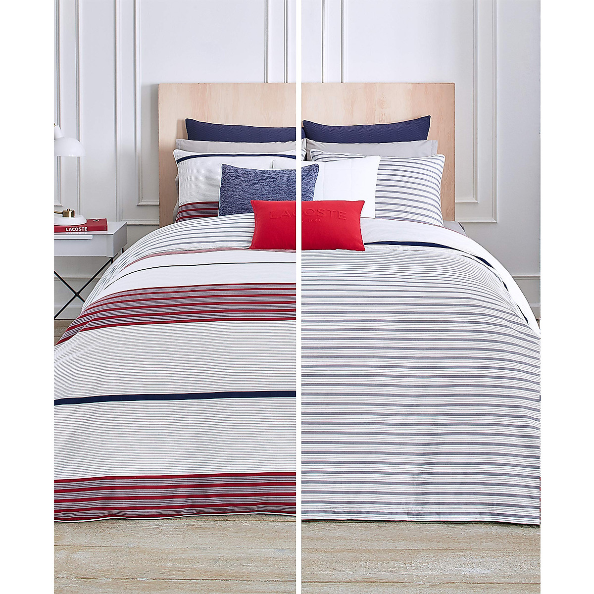 Lacoste Milady Duvet Set, Twin/TwinXL, Red