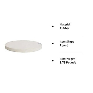 NoTrax 16" Round x 1" Sani-Tuff T45 Natural Rubber Cutting Board, Non-Skid Professional-Grade, Made in USA, T45S4R16BF