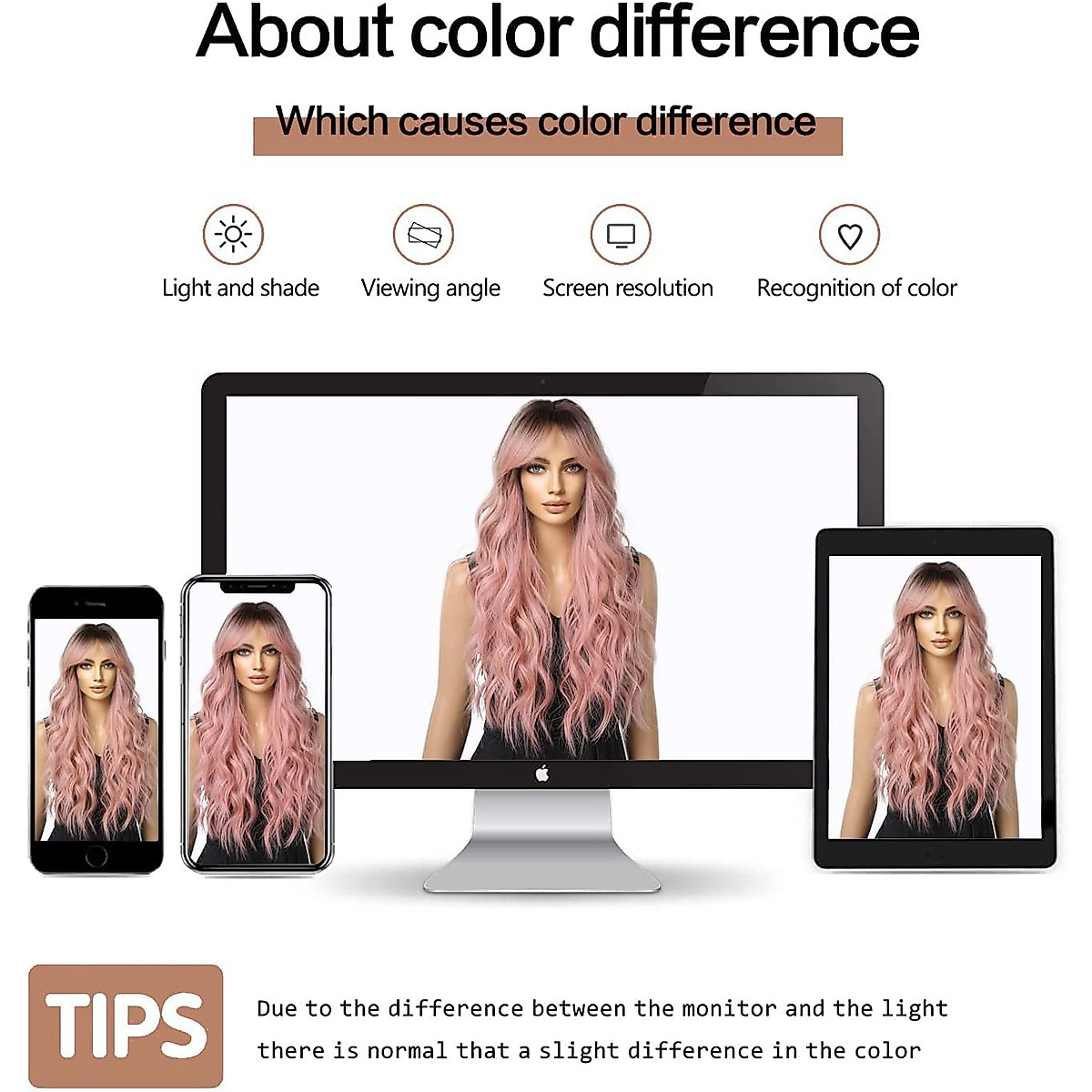 Esmee Long Wavy Pale Pink Wig For Women Bangs Wig Curly Synthetic Hair Natural Looking Heat Resistant Fiber For Daily Party Cosplay Christmas Wear