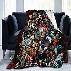 Horror Movie Characters Blanket Ultra-Soft Warm Flannel Blankets Throw Air Conditioner Quilt for Couch Bed Sofa Bedroom All Season 60"x50"
