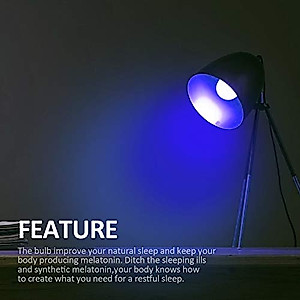 KQHBEN A19 LED Blue Light Bulbs, 9Watts (60w Equivalent), E26 Base, for Wedding Halloween Christmas Party Bar Mood Ambiance Decor, 2 Pack