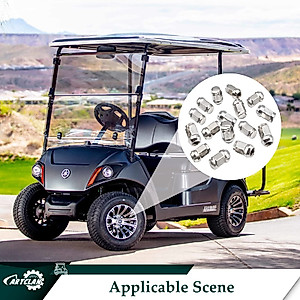 CartClan Golf Cart Chrome Lug Nuts, Suitable for Yamaha/GEM 12MMx1.25" Pack of 16