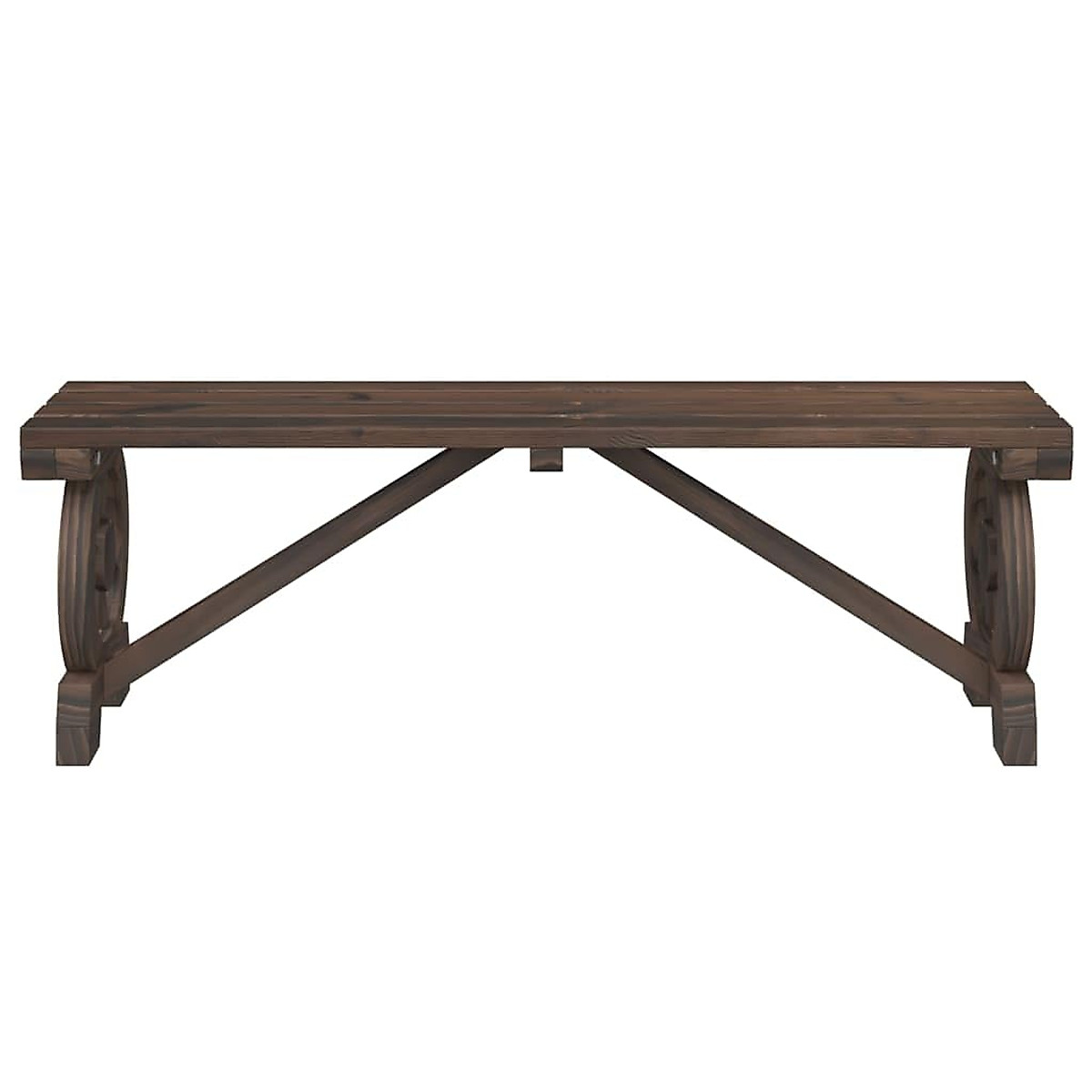 EVERSTRO Outdoor Chairs Patio Bench 45.3" Solid Wood Fir,Sturdy and Stylish Wagon Wheel Wooden Bench for Outdoor Use Outdoor Seating, Outdoor Furniture