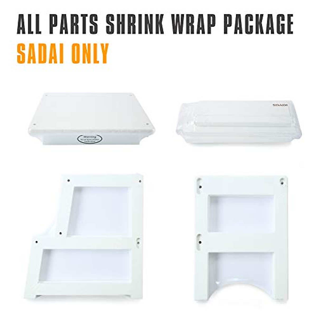 SDADI Kids Kitchen Step Stool with Safety Rail- for Toddlers 18 Months and Older, White LT01W