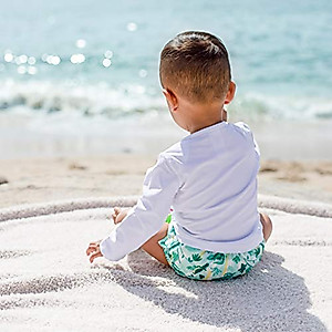 i Play Boys Reusable Absorbent Baby Swim Diapers Green Tropical Jungle 4T