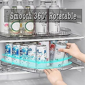 Square Lazy Susan for Refrigerator, Lazy Susan Turntable Organizer for Refrigerator, 15.67'' Countertop Condiment Storage Rack, for Kitchen, Pantry, Cabinet, Dining Table, Refrigerator