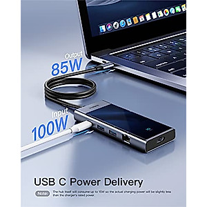 Inateck USB C Hub with 10 Ports, USB 3.2 Gen 2 Speed, 1.6ft Cable, HB2026