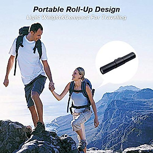 Travel Backgammon Set Roll Up Detachable Design Bagammon Game Set with Backgammon Checkers Inside (Black)