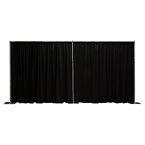 OnlineEEI, Portable Pipe and Drape Backdrop Kit, 8ft x 20ft Breakapart, Black Drapes (BBD9990820CDPR750)