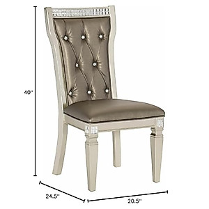 Wycian Kitchen Counter Height Chairs, Patio Dining Chairs 2PCS Wood Champagne Seat Height 18.5" Living Room Bedroom Dining Rooms Garden