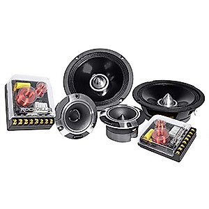 Rockville Pair X6.5C Competition 6.5" 1000W Component Speakers/Titanium Tweeters, black,silver